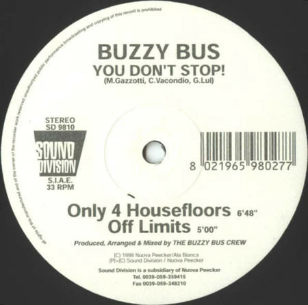 SD 9810 – Buzzy Bus – You Don’t Stop! – (12″) – Sam Le Disquaire
