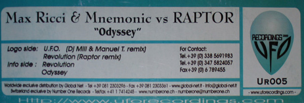 UR005 – Max Ricci & Andrea Mnemonic vs. Raptor – Odyssey – (12″) – Sam ...