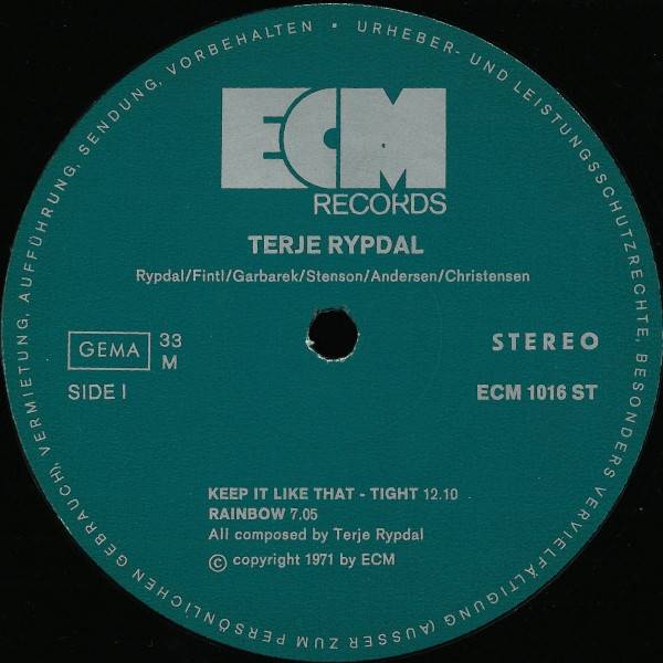 ECM 1016 ST – Terje Rypdal – Terje Rypdal – (LP, Album) – Sam Le Disquaire