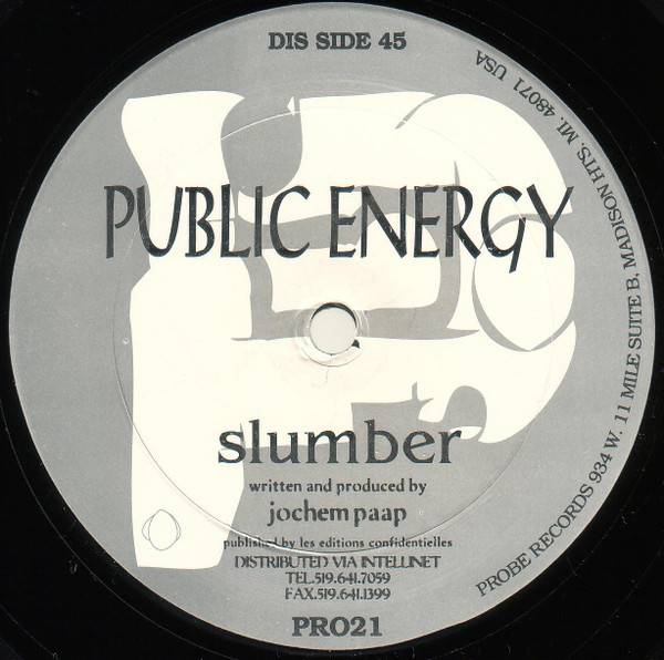 PRO21 – Public Energy – Slumber / Velocity – (12″) – Sam Le Disquaire