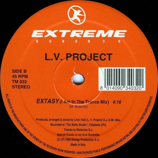 TM 032 – L.V. Project – Extasy – (12″) – Sam Le Disquaire
