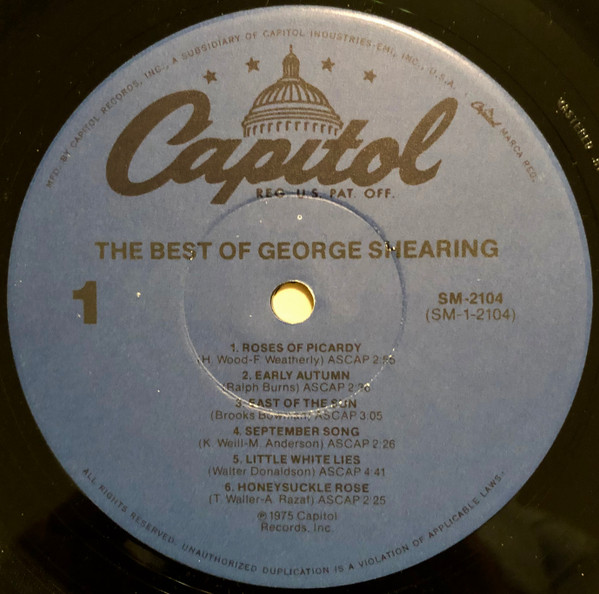 SM-2104 – George Shearing – The Best Of George Shearing – (LP, Comp, RE ...
