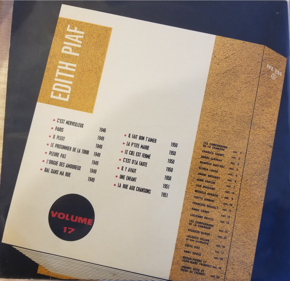FPX 264 S – Edith Piaf – Mes Premieres Chansons, Volume 17 – (LP, Comp ...